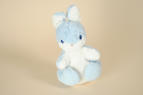 Peluche Lapin Yeux Bleu Vintage Grelot Boulgom - Coeur de Doudou
